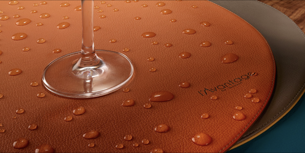 Set de table rond en simili cuir